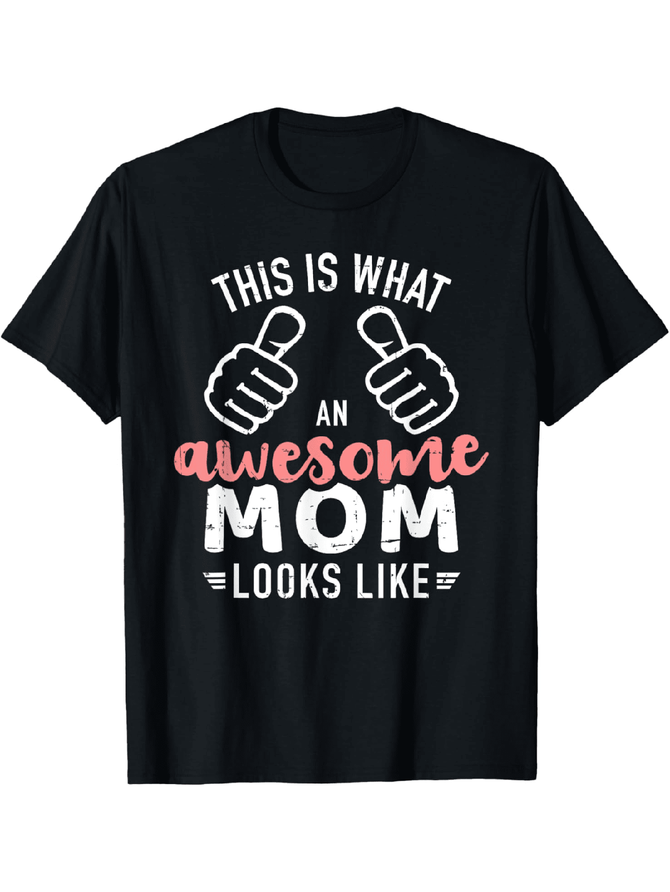Awesome Mom Graphic Black T-Shirt - Cotton, Crew Neck, Short Sleeve ...