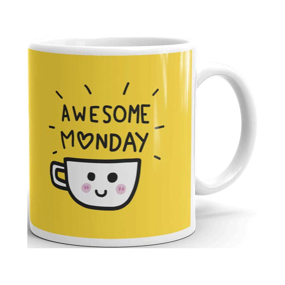Awesome Monday with a Coffee Tea Ceramic Mug Office Work Cup Gift 11 oz ...