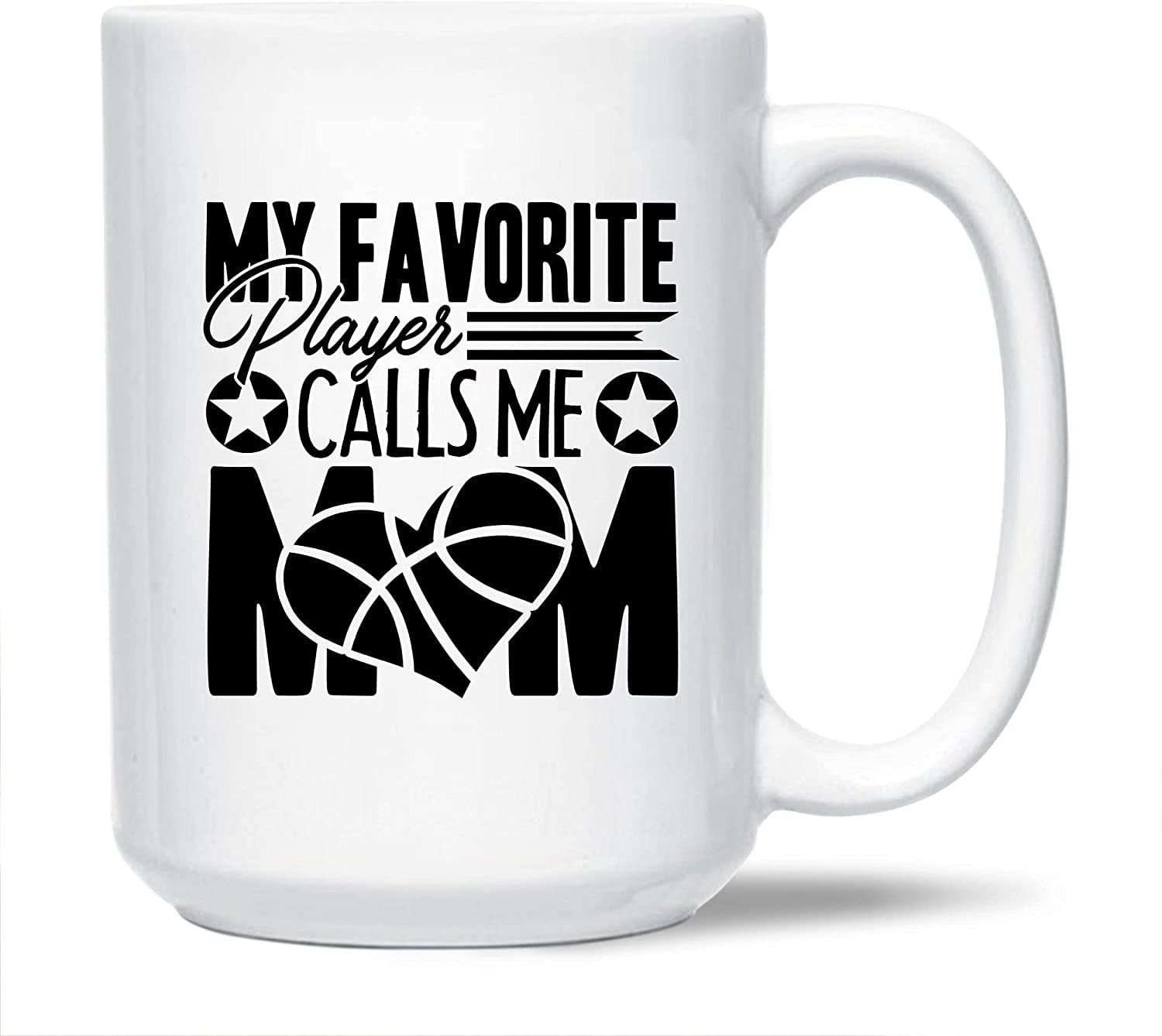Awesome My Favorite Player Calls Me Mom Pottery Coffee Mug, Basketball ...