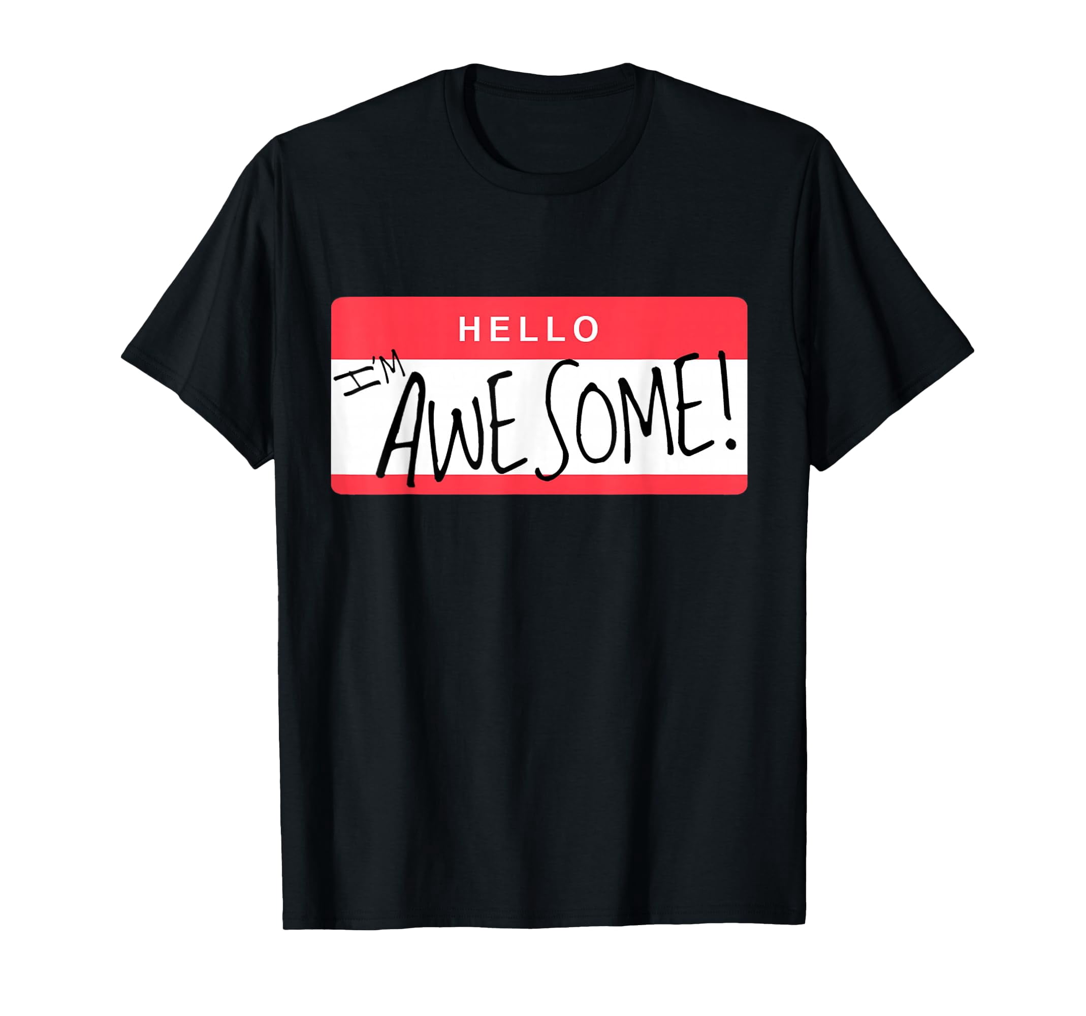 Awesome Name Tag Design Black T-Shirt for Fun and Casual Wear - Walmart.com