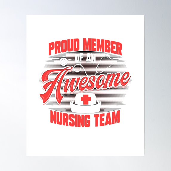 Awesome Nursing Team Funny Humor T-Shirt Poster Wall Art, Modern Wall ...