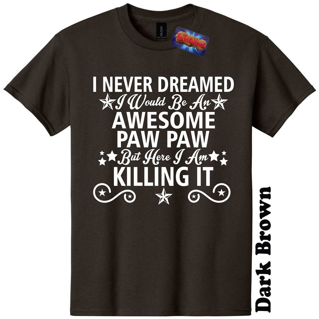 Awesome Paw Paw T-Shirt Fathers Day Baby Shower Gender Reveal Funny ...