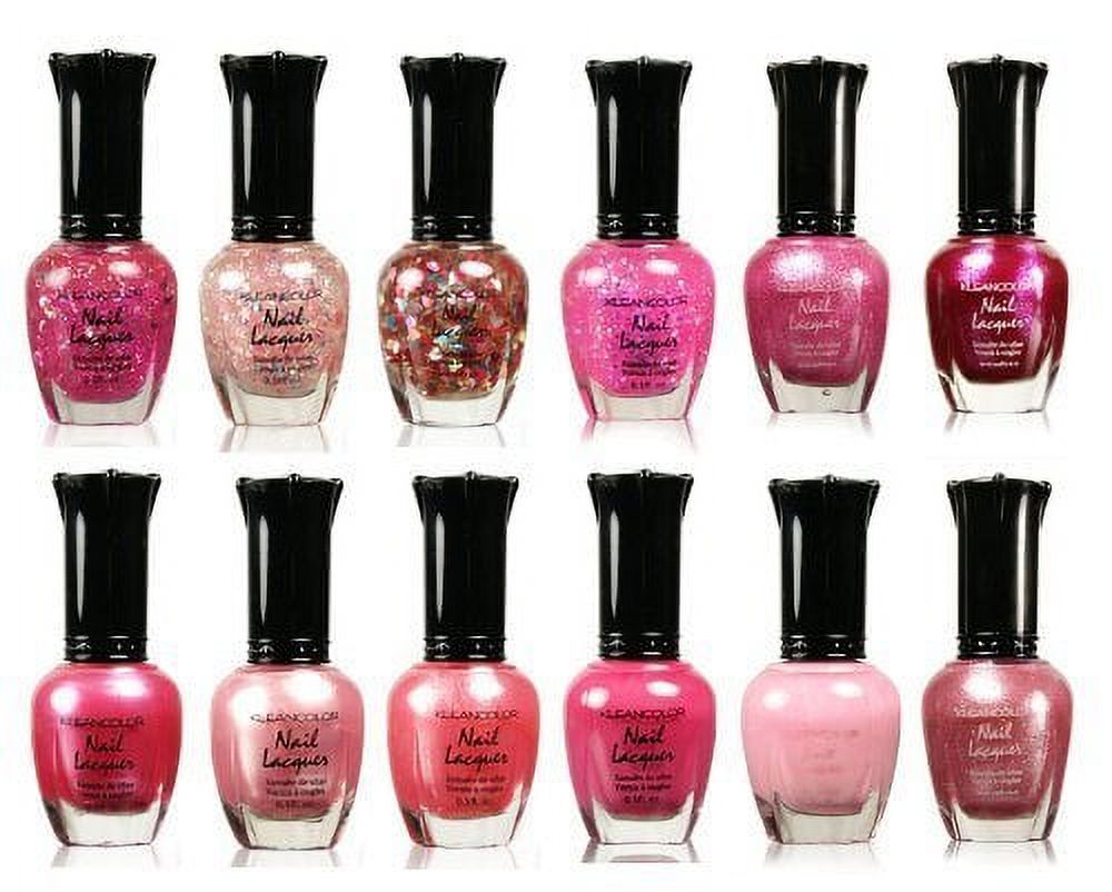 Awesome Pink Colors Assorted Nail Polish 12pc Set - 4 Sets - Walmart.com