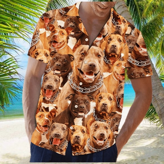Awesome Pitbull Hawaiian Shirt - Walmart.com