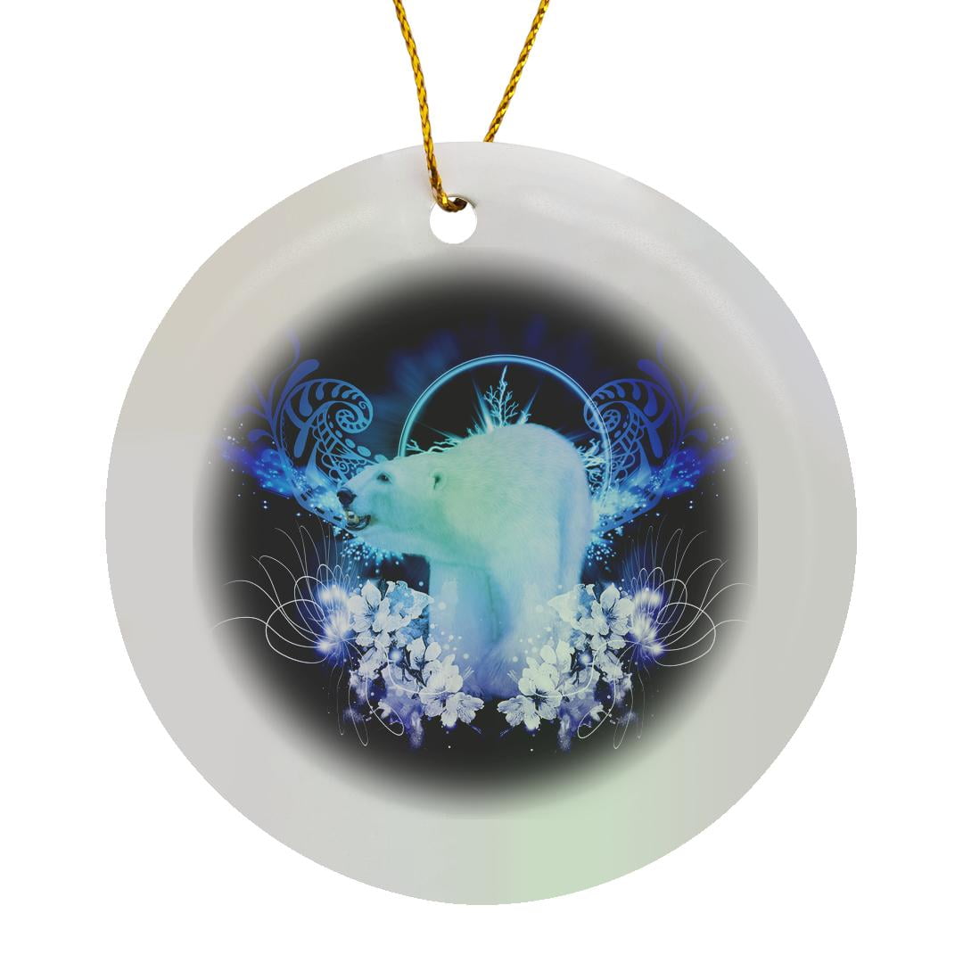 3drose, Awesome Polar Bear, Circle Porcelain Ornament - Walmart.com