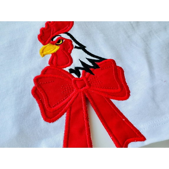 Awesome Rooster split seam cutout Side Bow Applique machine embroidery ...