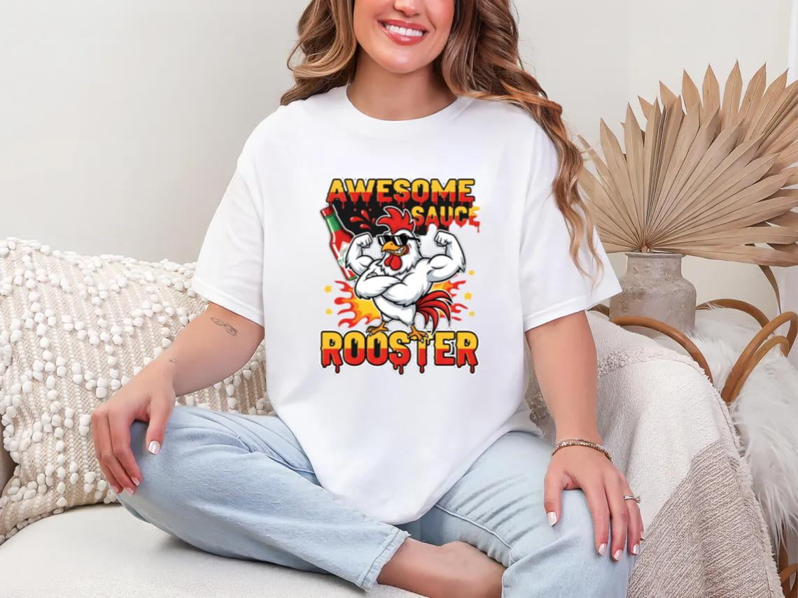 Awesome Sauce Funny Rooster Cartoon Bold Chicken Meme Humor Graphic ...