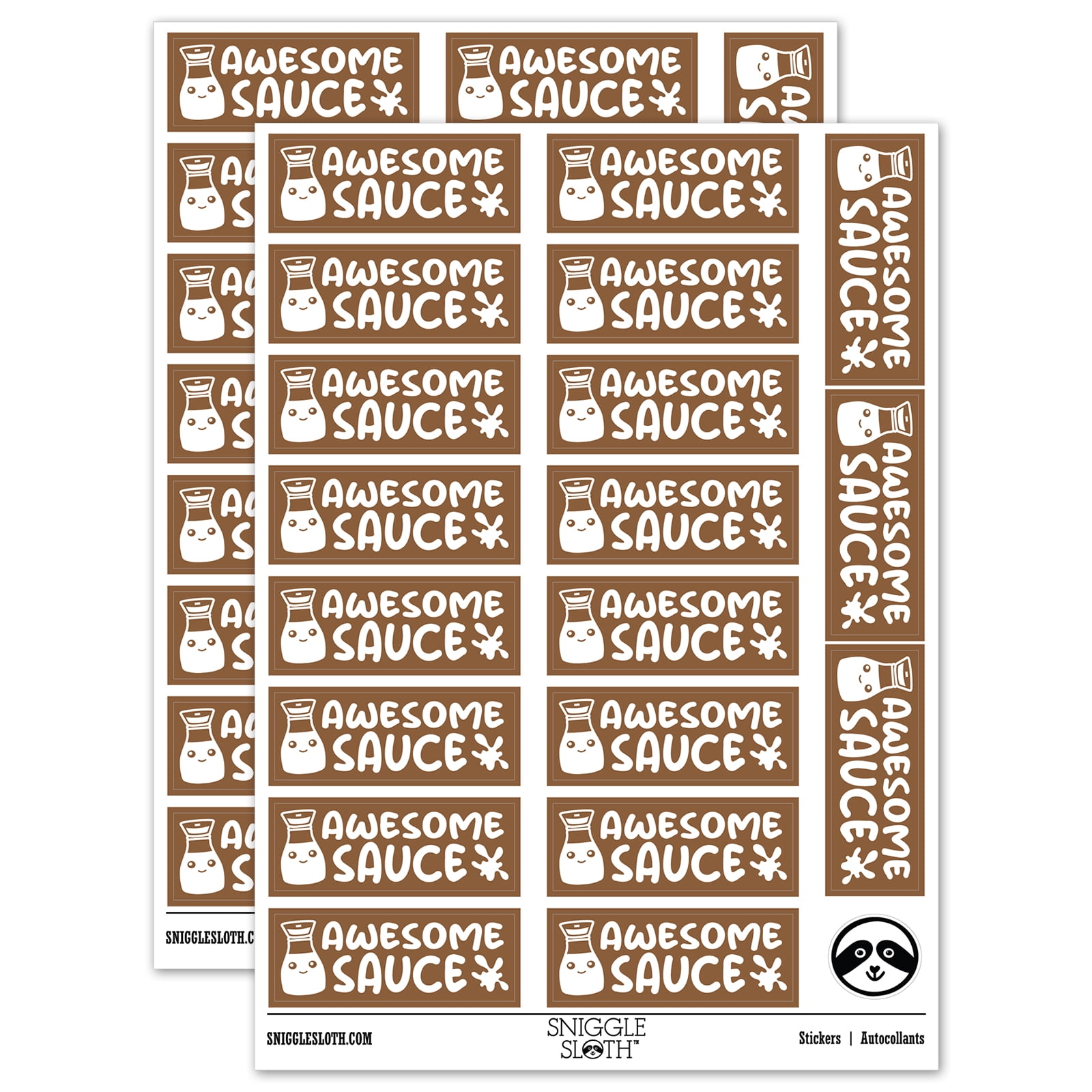 Awesome Sauce Teacher Student School Sticker Set - Brown - Gloss Finish ...