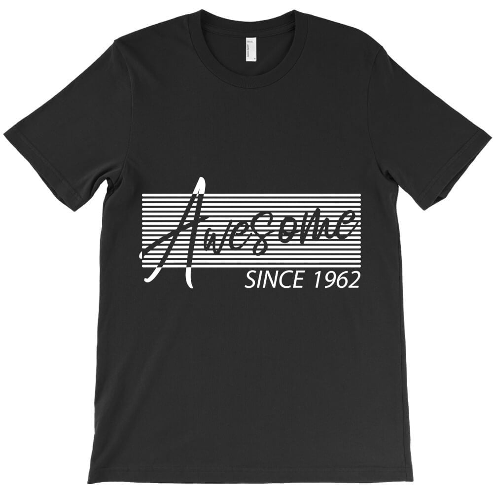 Awesome Since 1962 Funny Birthday Retro Sayings Graphic - USA Printed ...
