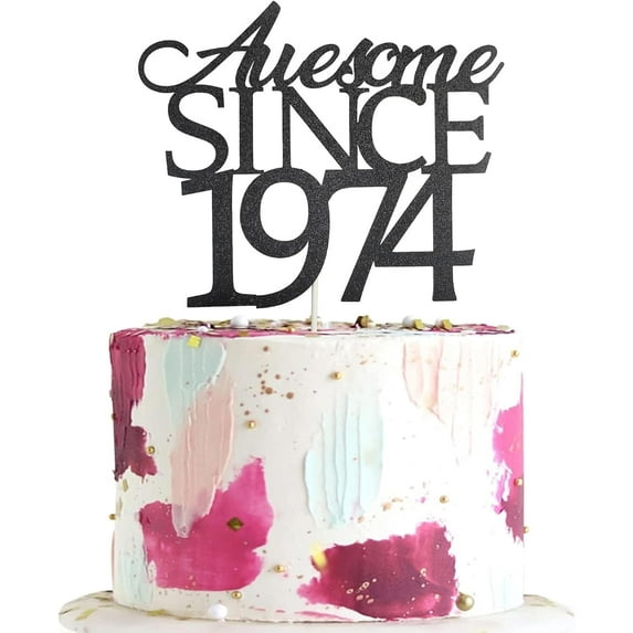 Awesome Since 1974 Cake Topper 50th Happy Birthday Cake Topper 50 Years ...