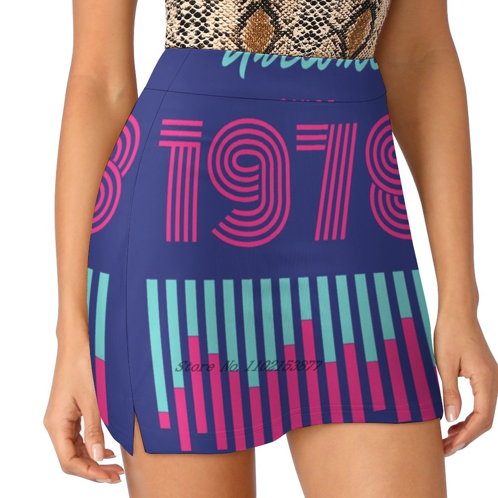 Awesome Since 1978 New Women Skirts Double-Layer Printed Short Dress ...
