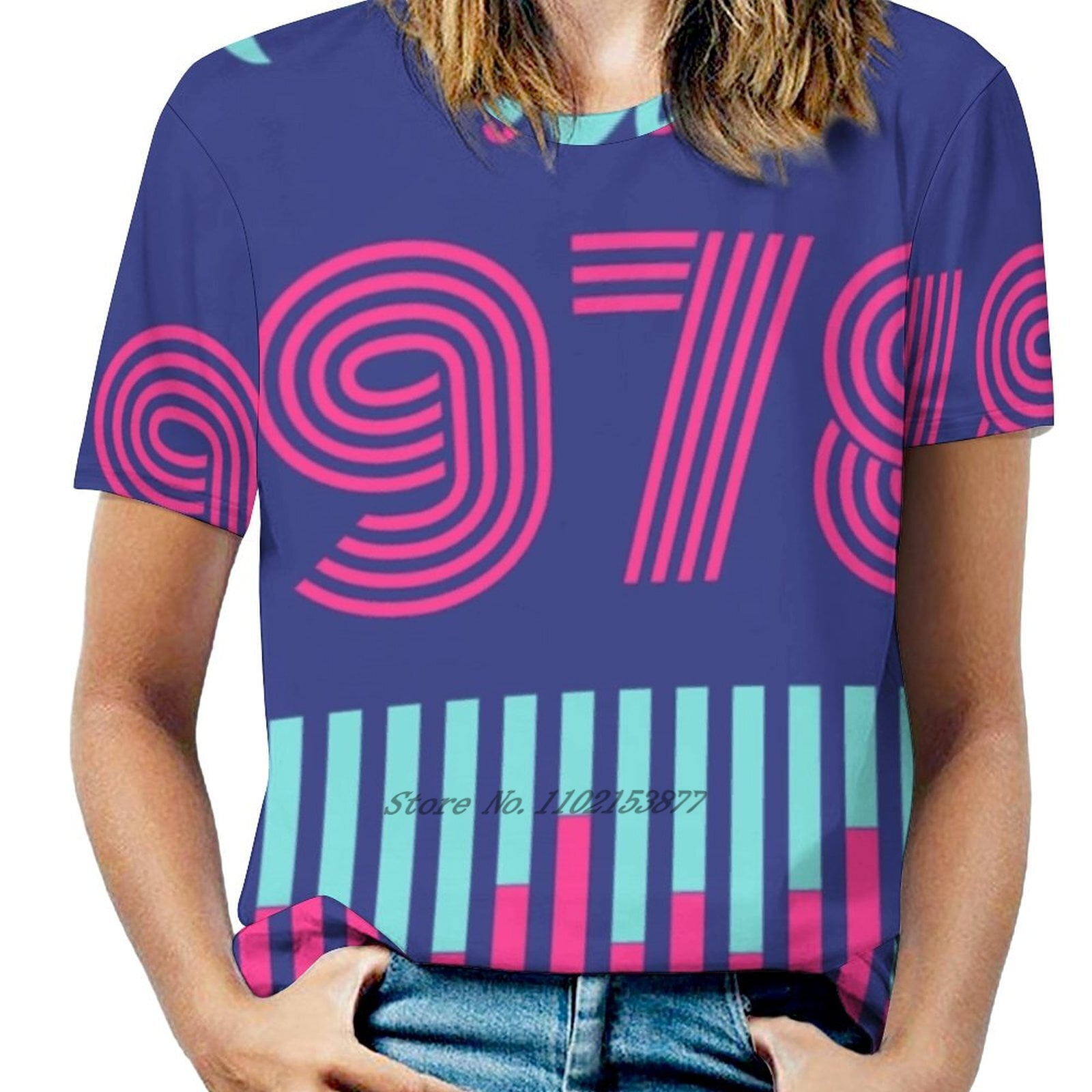 Awesome Since 1978 Woman Tshirts Printed Tops Zipper V-Neck Top Fashion Graphic T Shirt Awesome ...