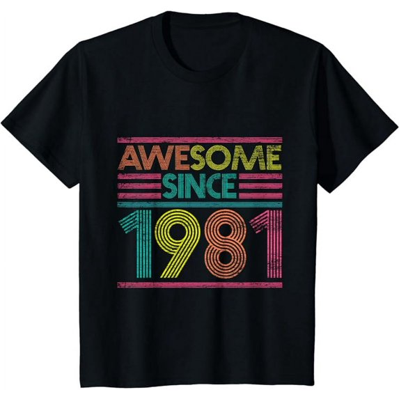 Awesome Since 1981 42nd Birthday Gifts 42 Years Old T-Shirt - Walmart.com