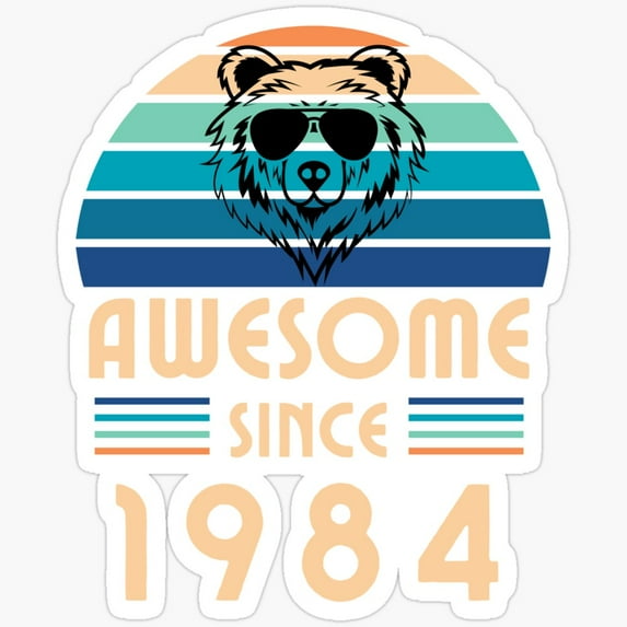 Awesome Since 1984 Sticker Phone Decal Water Bottle Stickers Car Decals ...