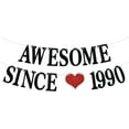 Awesome Since 1990 Banner, Cheers to 35 Years/Hello 35/35 & Fabulous ...