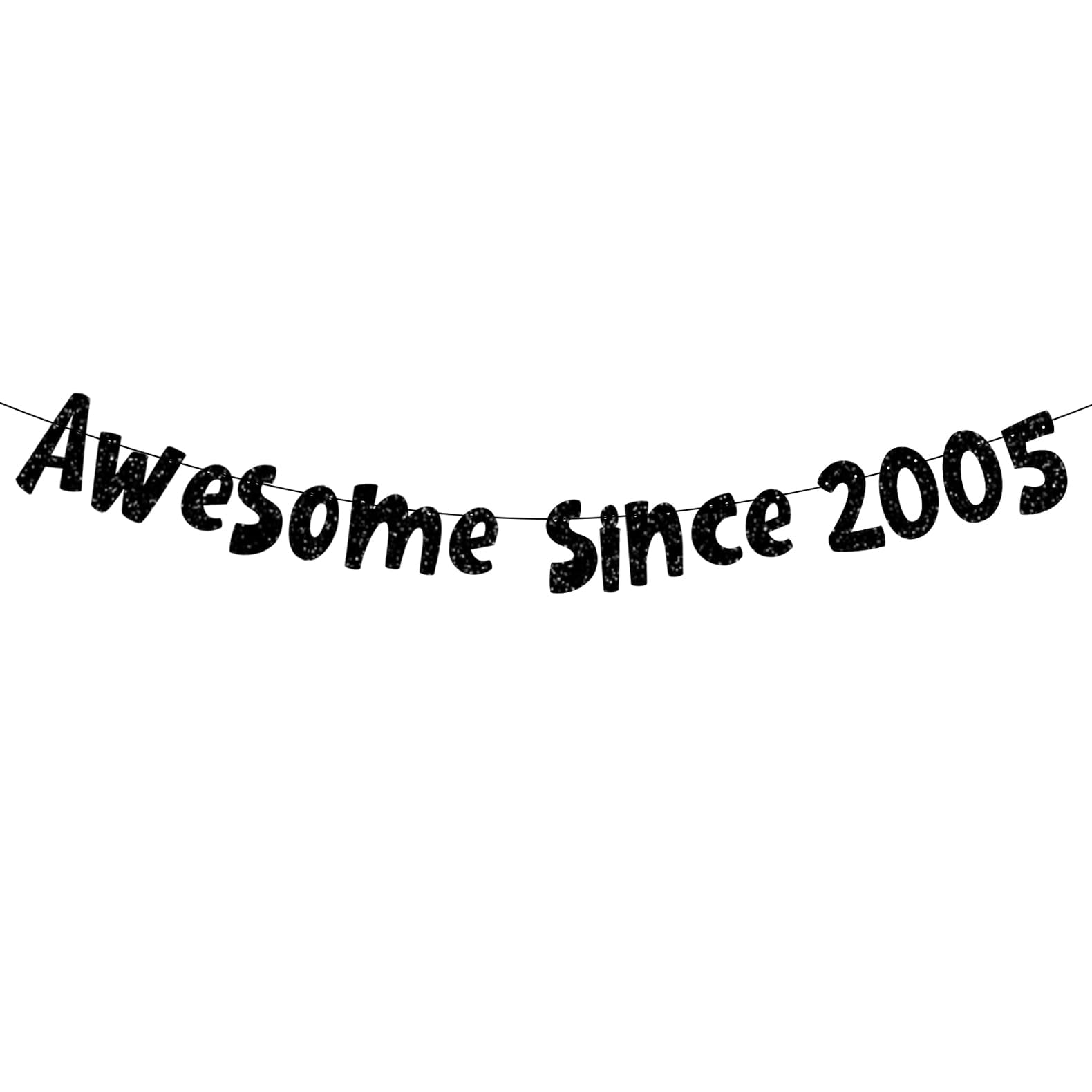 Awesome Since 2005 Banner, SSF20 Pre-Strung Glitter Black Birthday ...