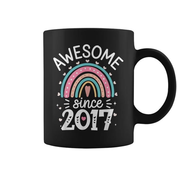 Awesome Since 2017 8Th Birthday Rainbow Born In 2017 Coffee Mugs ...
