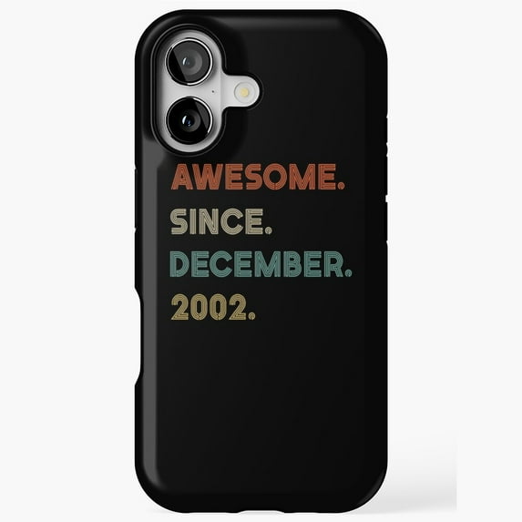 Awesome Since December 2002 Youth Birthday Gift iPhone Case 17 11 12 13 ...