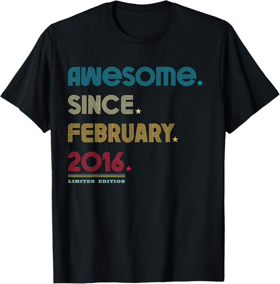 Awesome Since February 2016, 9Th Birthday _ Retro Unisex Men Women T ...