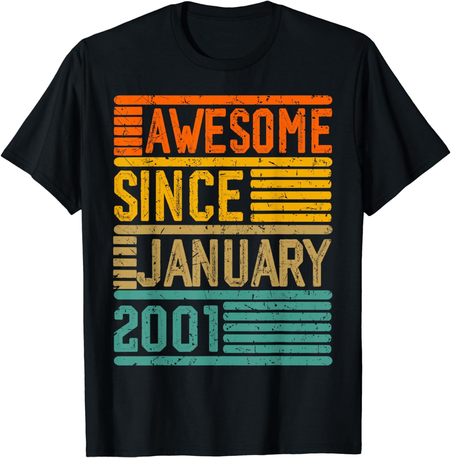 Awesome Since January 2001 23 Years Old 23th Birthday T-Shirt - Walmart.com