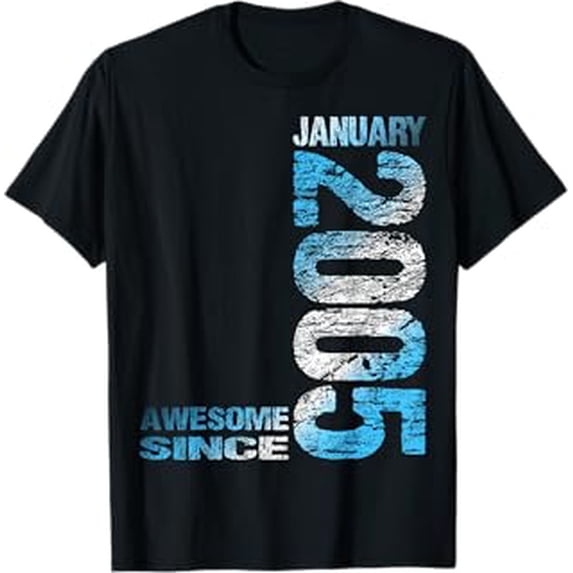 Awesome Since January 2005 21st Birthday Celebration T-Shirt for ...
