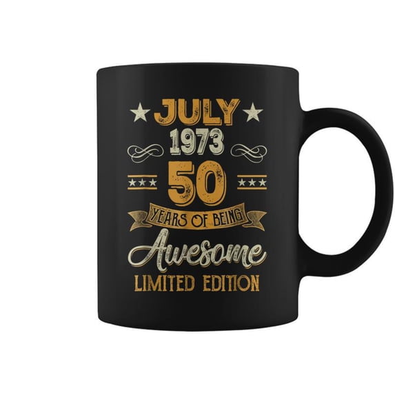 Awesome Since July 1973 50Th Birthday Gift 50 Years Old Coffee Mugs ...