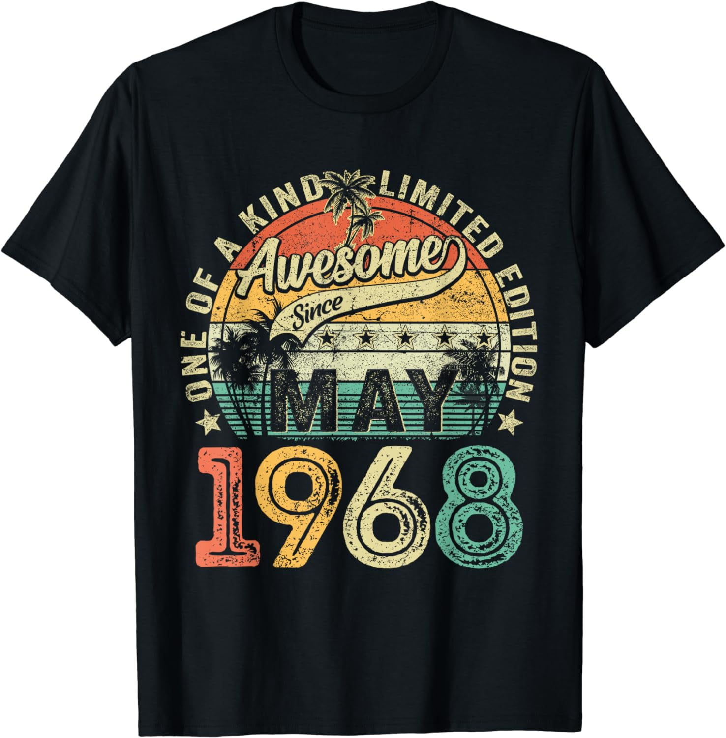 Awesome Since May 1968 Vintage 56th Birthday Gifts Men T-Shirt ...