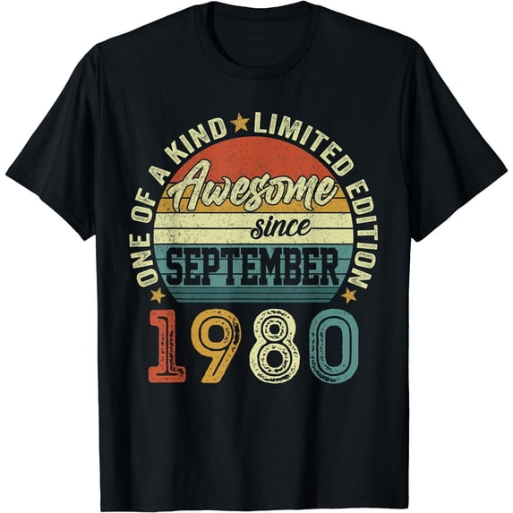 Awesome Since September 1980 Bday Unisex T-Shirt - Walmart.com