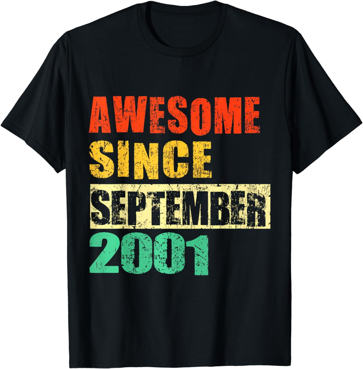 Awesome Since September 2001 23 Years Old 23th Birthday T-Shirt ...