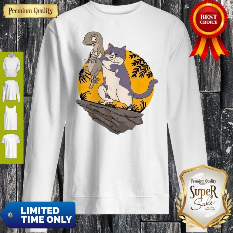 Awesome Smiletees Pets Lizard Vs Cat SweaSweatSweatshirt - Walmart.com