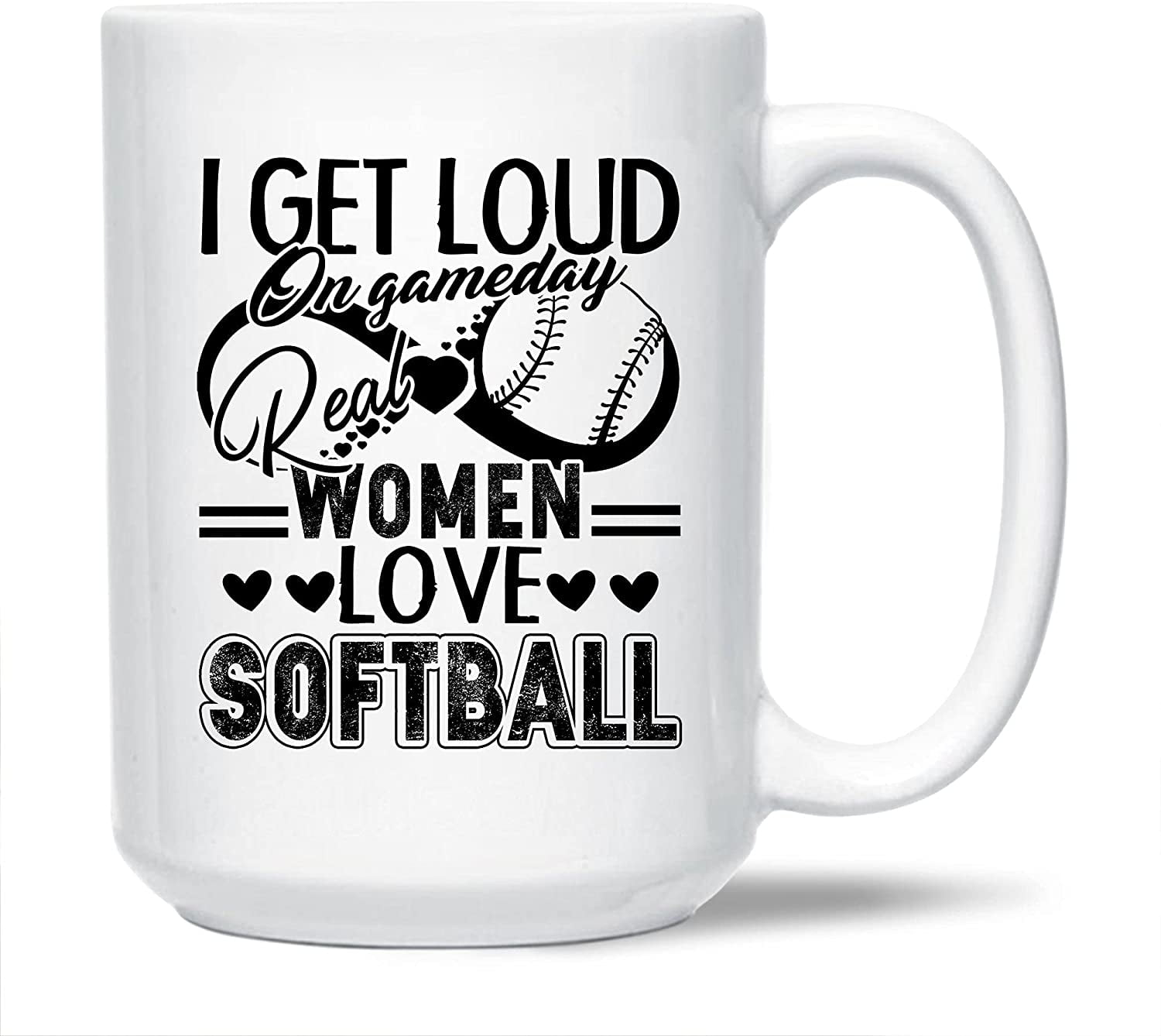 Awesome Softball Decorative Mug, Real Women Love Softball Pottery ...