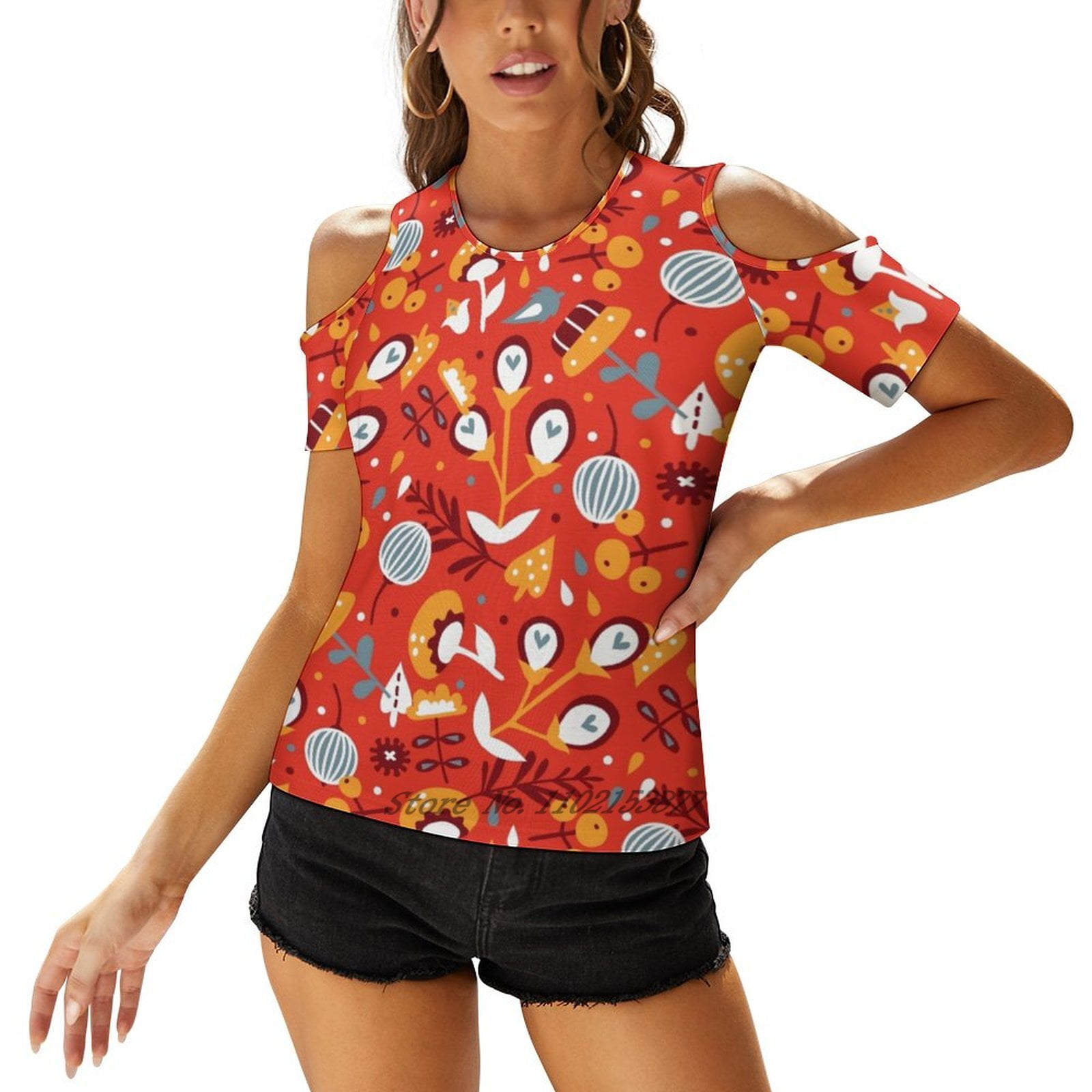 Awesome Spring ( Red ) Women V Neck T-Shirt Casual Sexy T Shirts Hollow ...