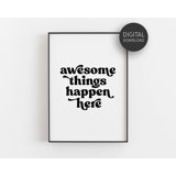 Awesome Things Happen Here, Retro Poster, Classroom Decor, Wall Art ...