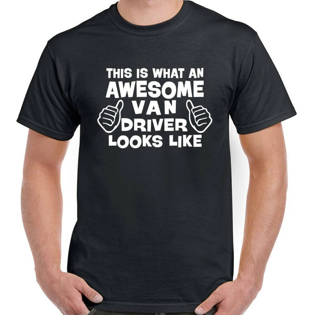 Awesome Van Driver Tradesman Courier Delivery Graphic Cotton Unisex T ...