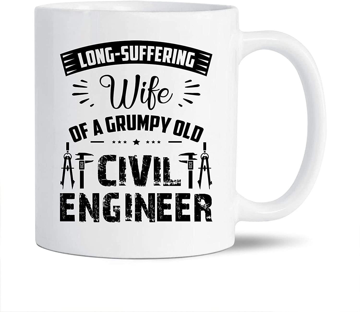 Awesome Wife Of A Grumpy Old Civil Engineer Pottery Coffee Mug, Civil ...
