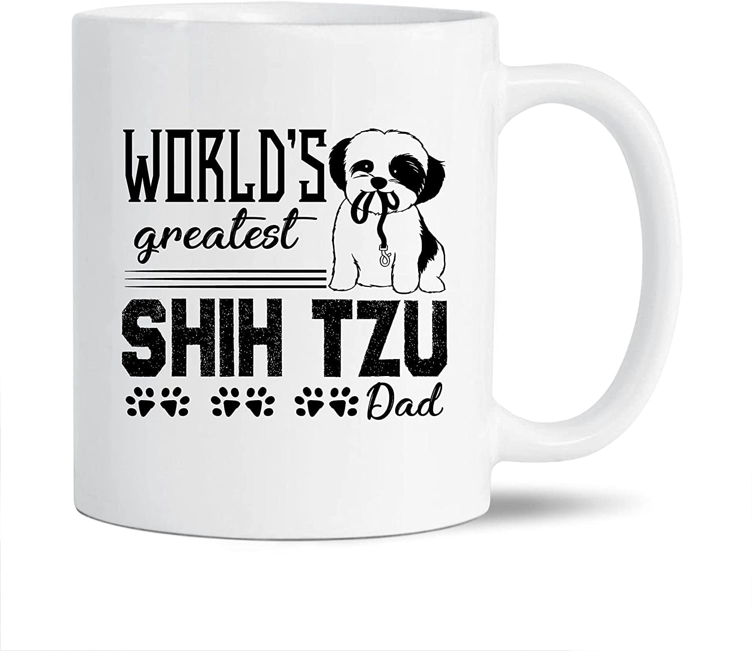Awesome World's Greatest Shih Tzu Dad Pottery Coffee Mug, Shih Tzu Tea ...