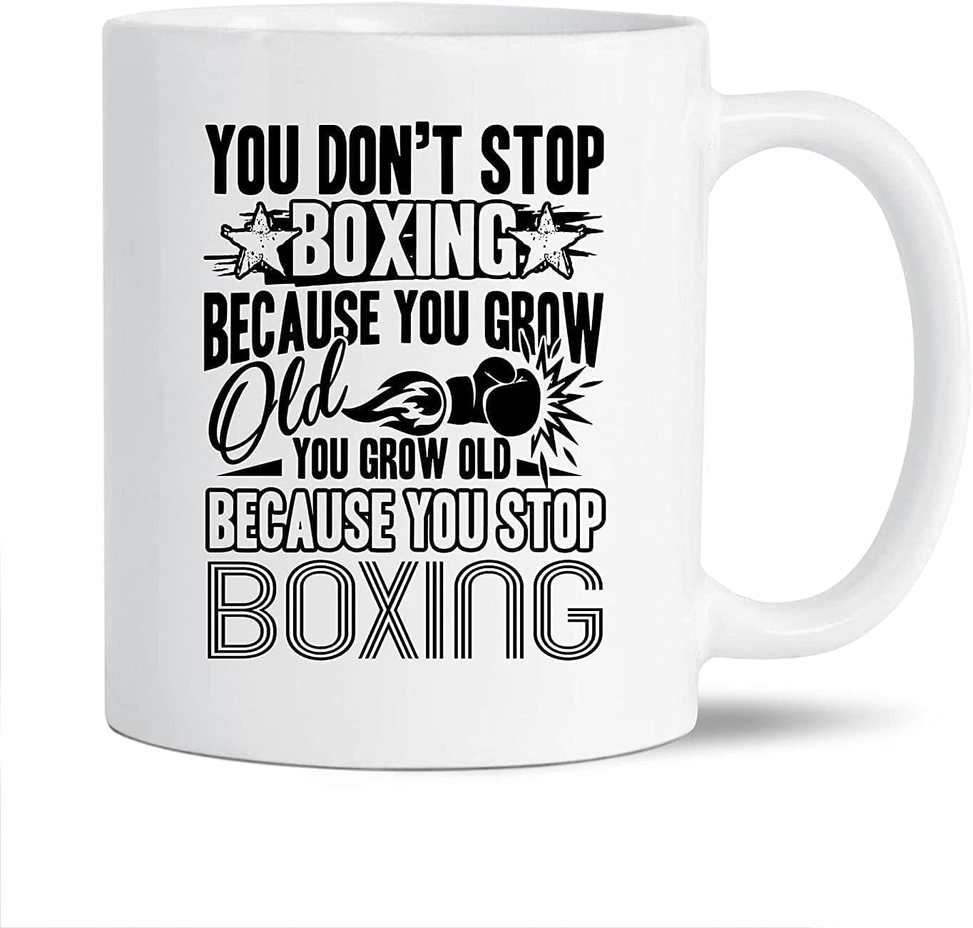 Awesome You Grow Old Because You Stop Boxing Coffee Mug, Boxing Mug ...