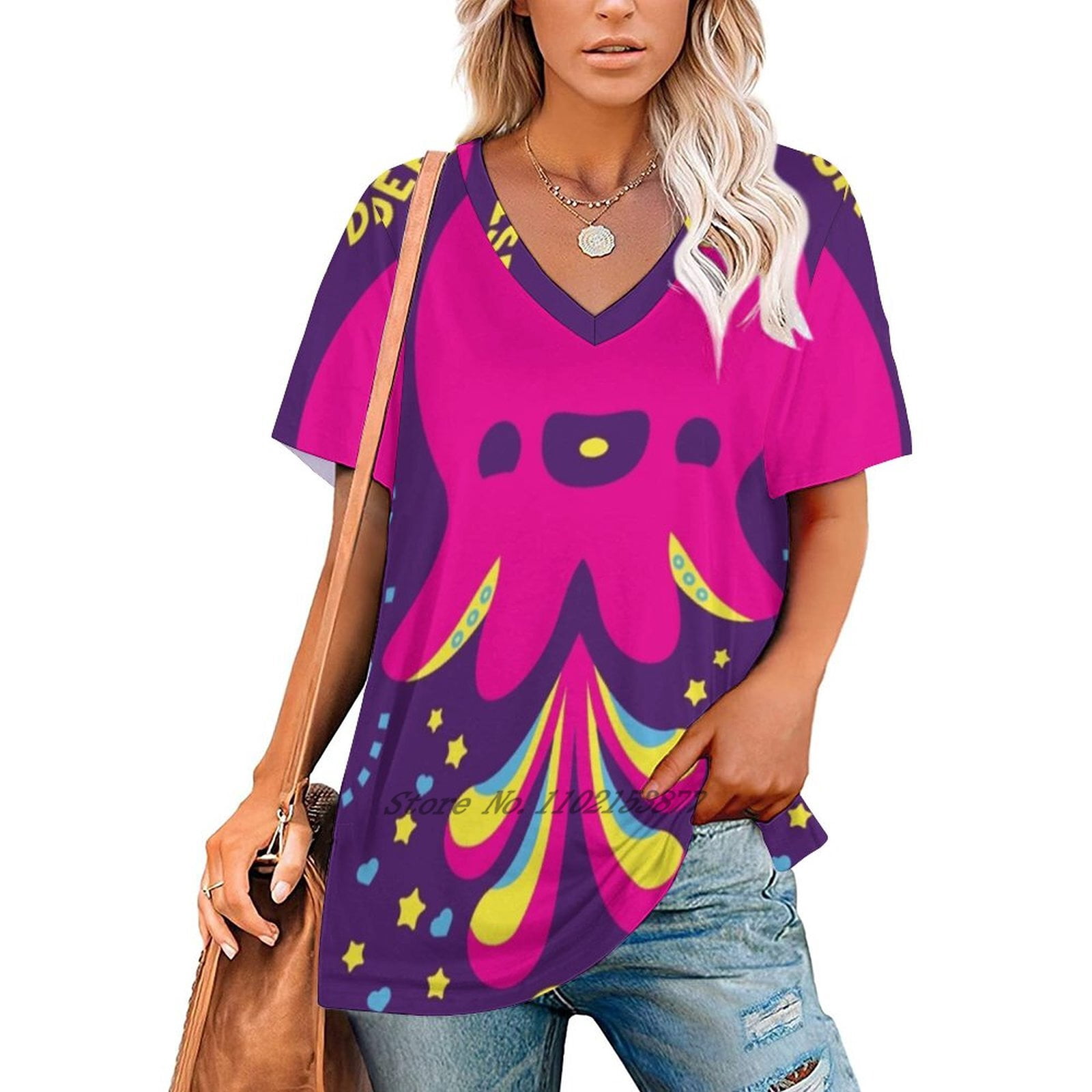 Awesomepus Zipper Sexy T-Shirt Casual Tops Hollow Pullover Ladies Top T ...