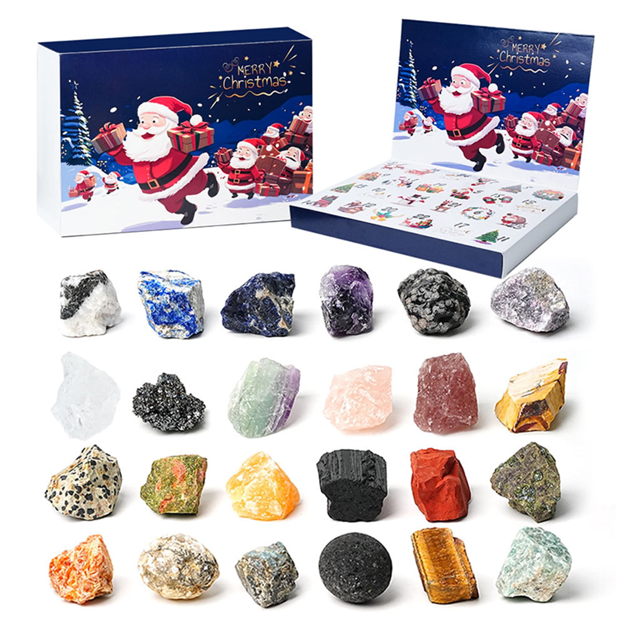 Awevudst 2024 Advent Calendar, 24 Days of Natural Crystals Minerals ...