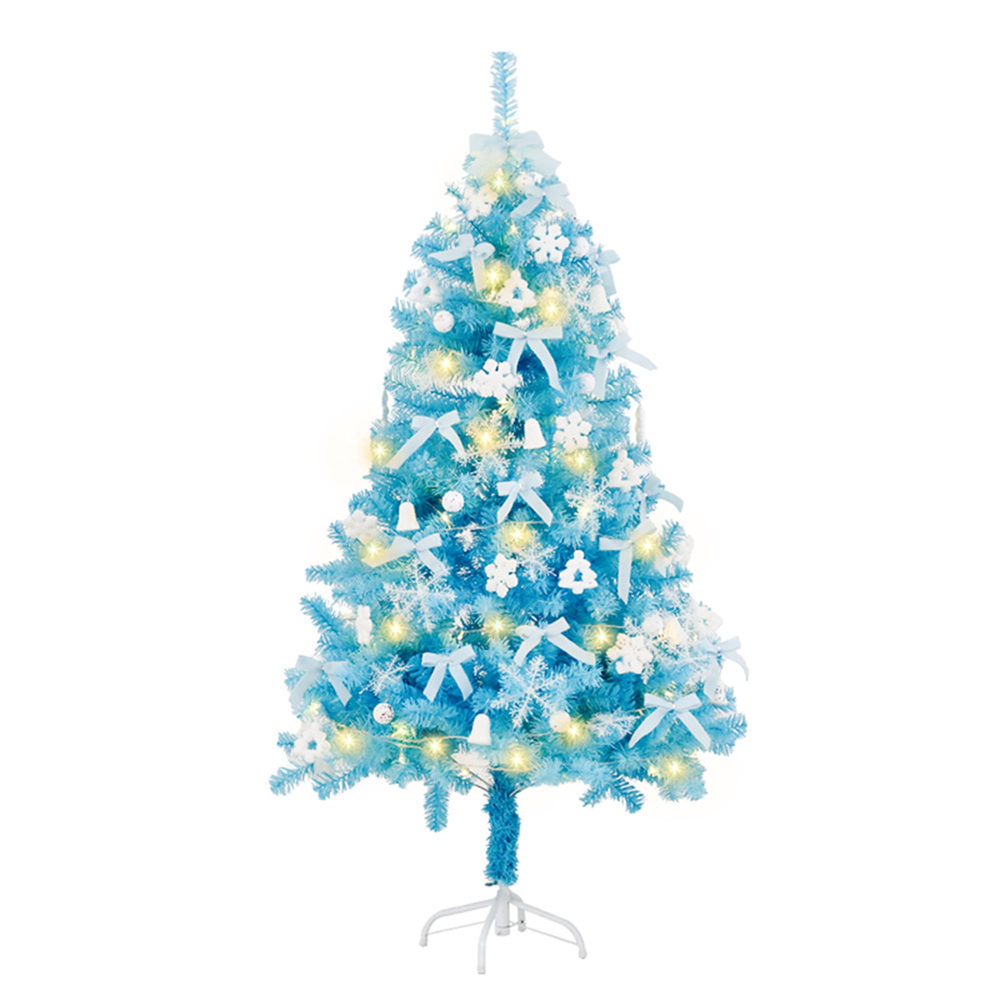 Awevudst Artificial Mini Christmas Tree, Lighted Tabletop Tree with LED ...