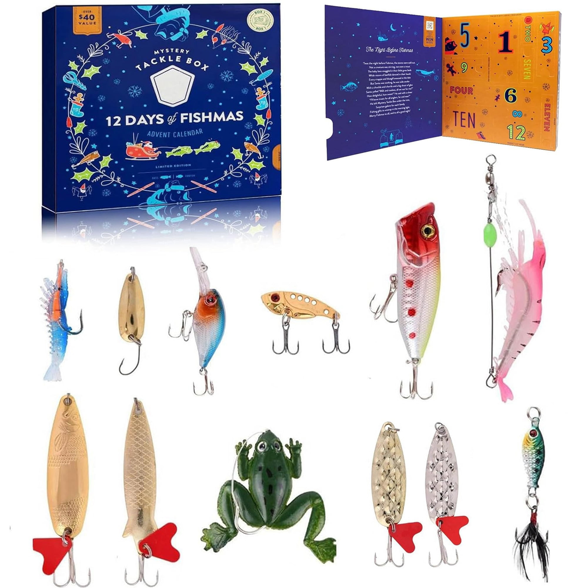Awevudst Christmas Advent Calendar, Blind Box Fish Bait Countdown ...