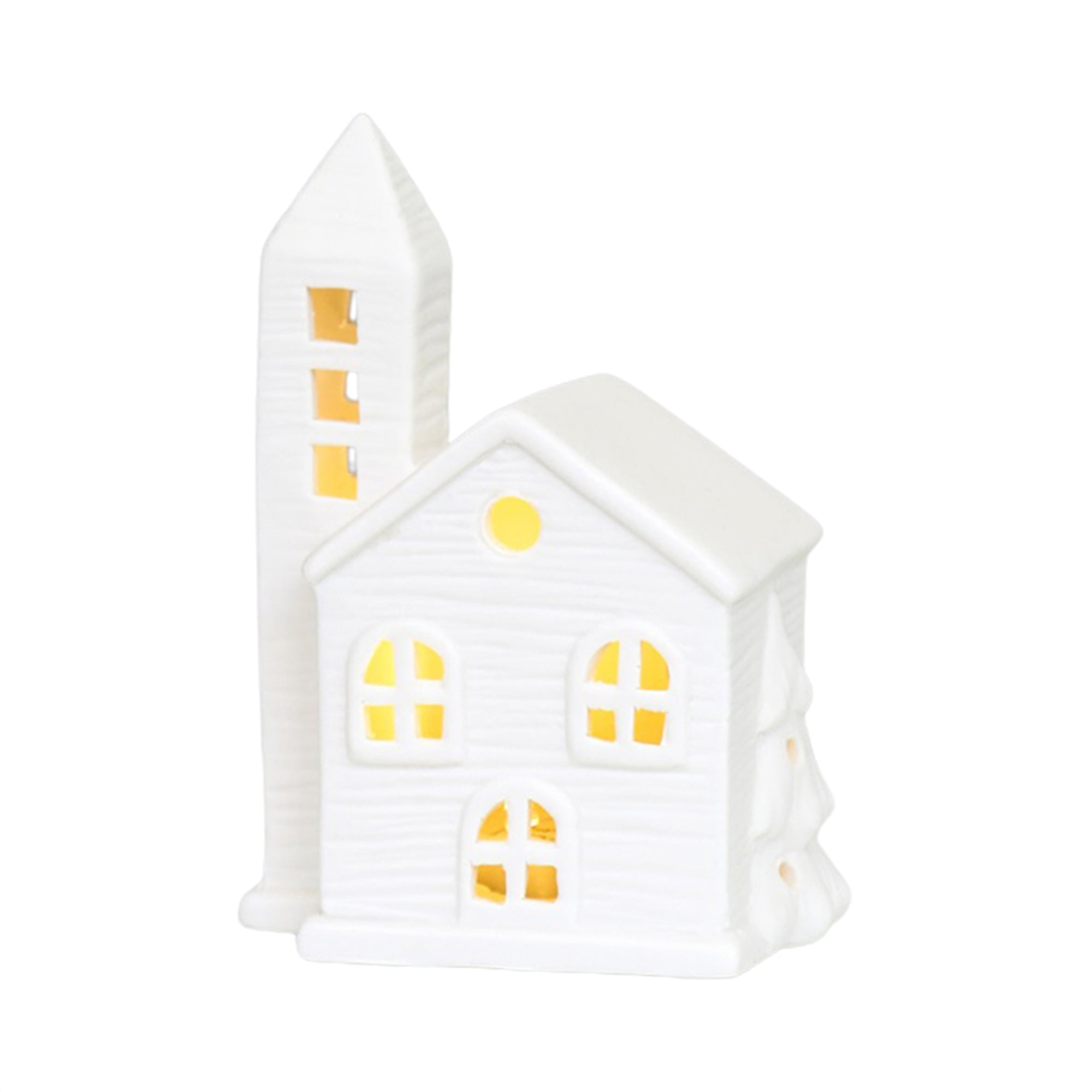 Awevudst Christmas Village Houses Cute LED Light Up Ceramic Houses ...