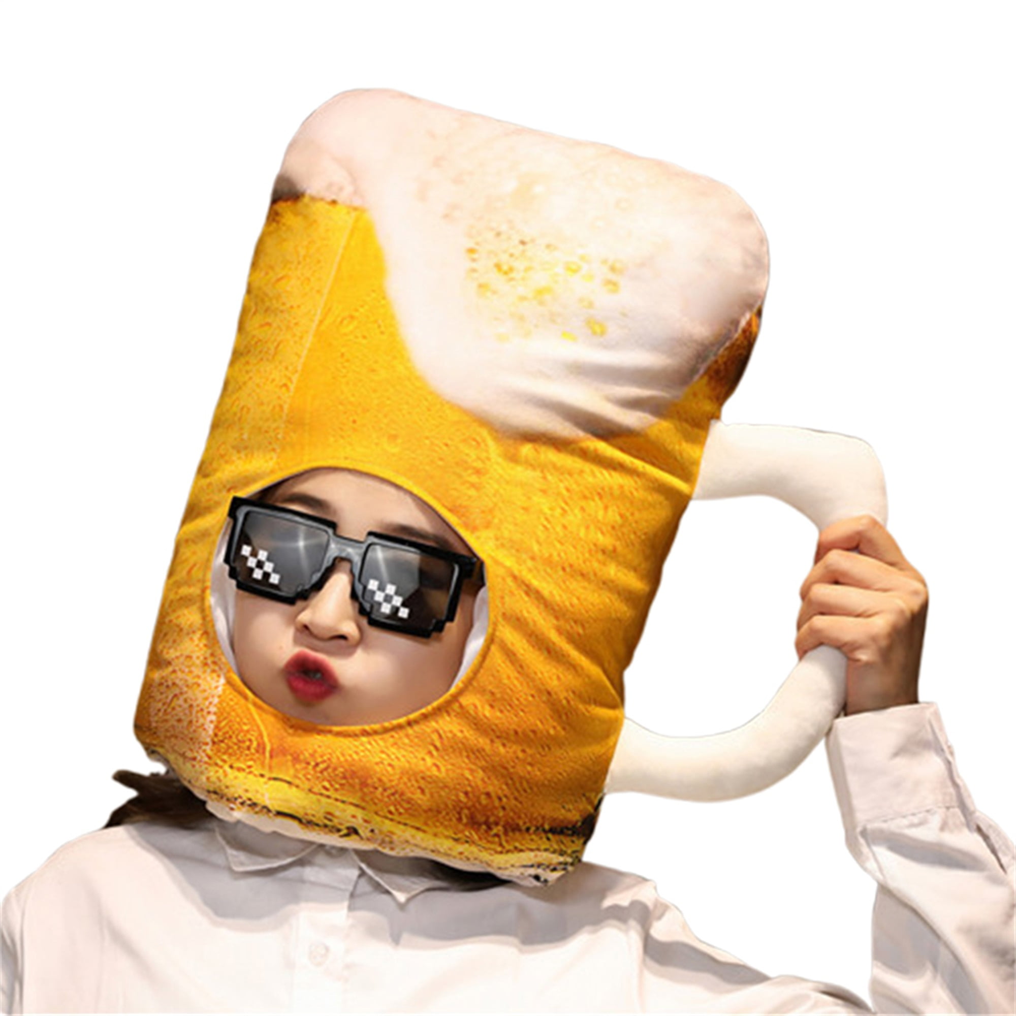 Awevudst Cute Novelty Beer Hats Funny Plush Beer Headgear Cap Costume ...