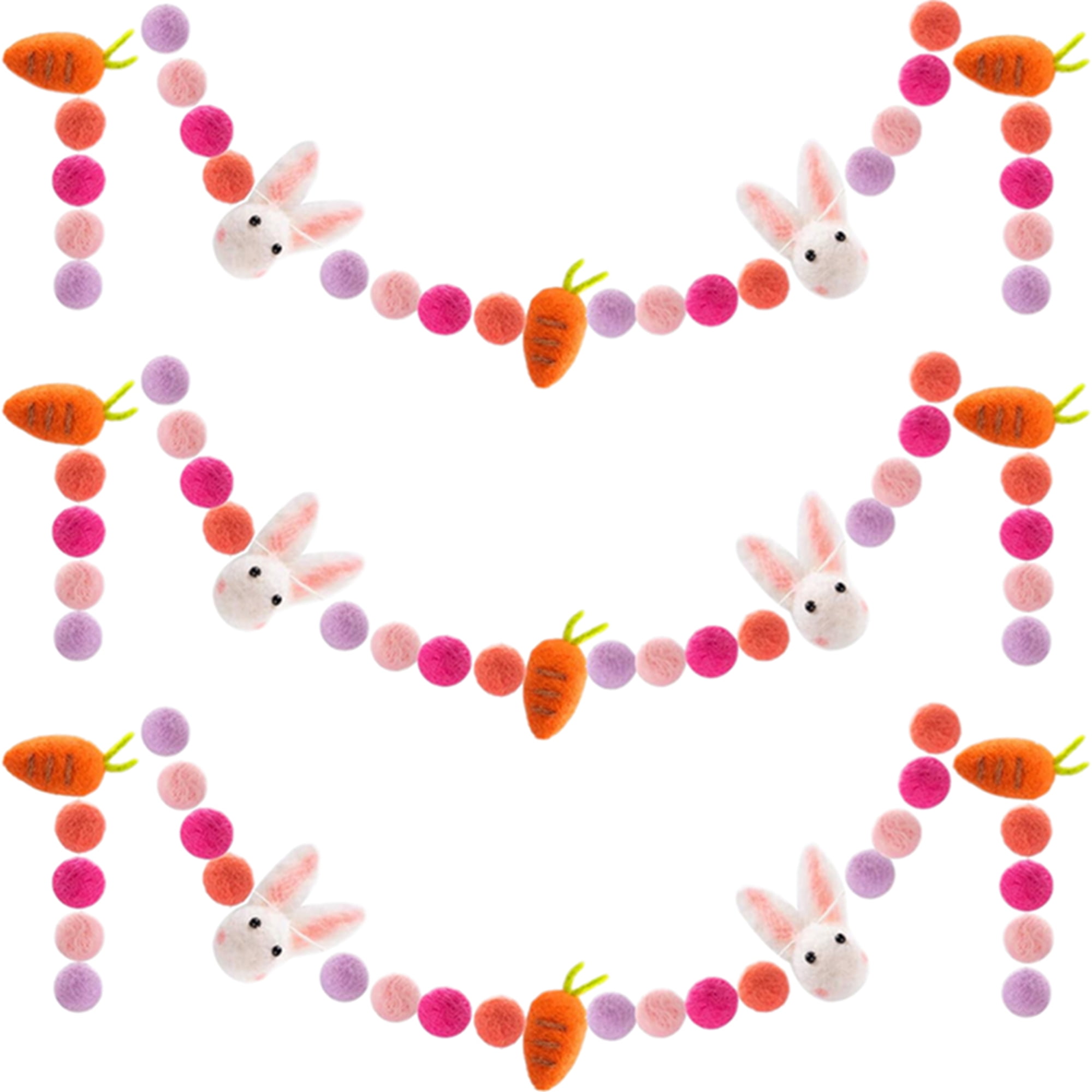 Awevudst Easter Bunny Garland Colorful Easter Balls Banner Easter ...