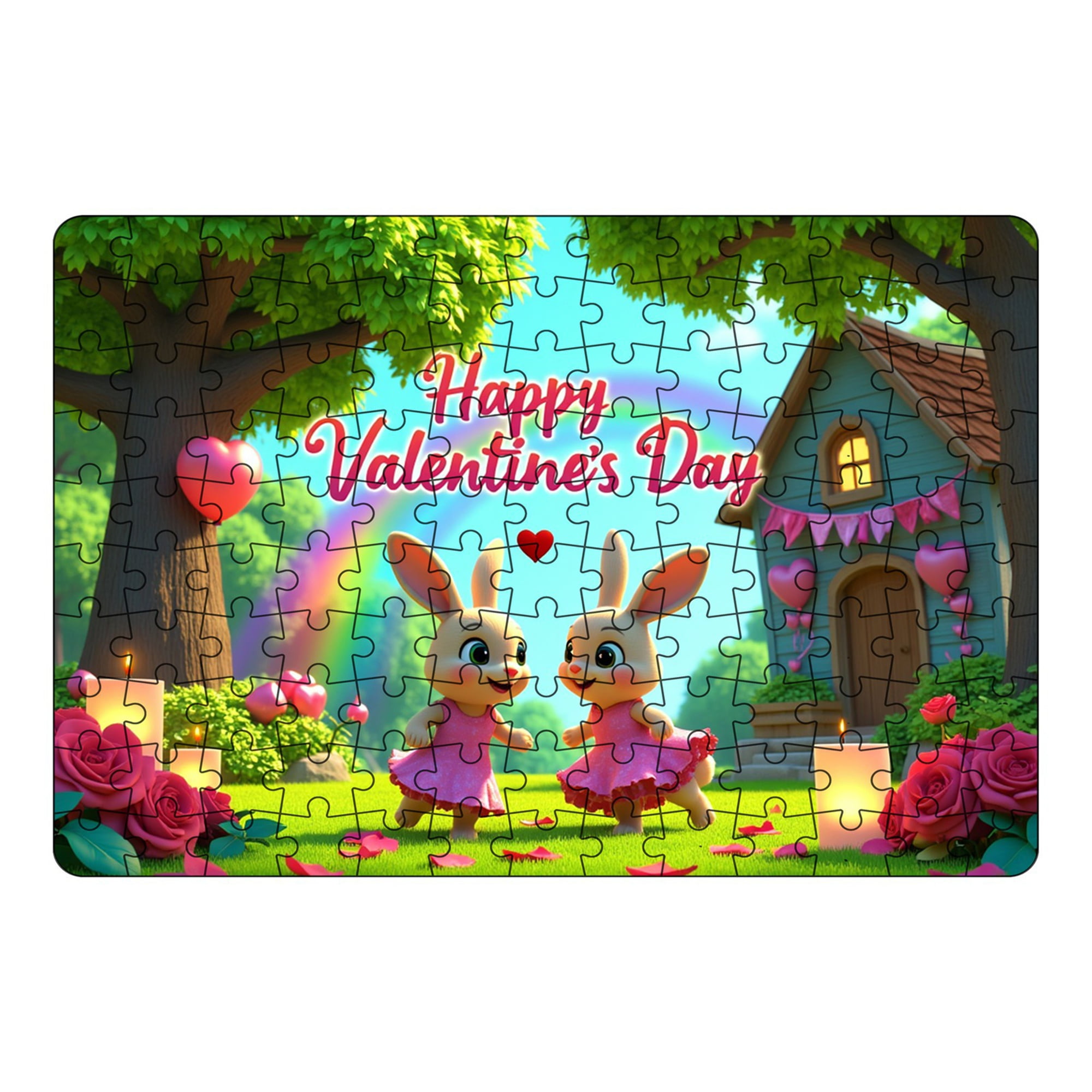 Awevudst Easter Jigsaw Puzzles Cute Bunny Easter Egg Puzzles Holiday ...