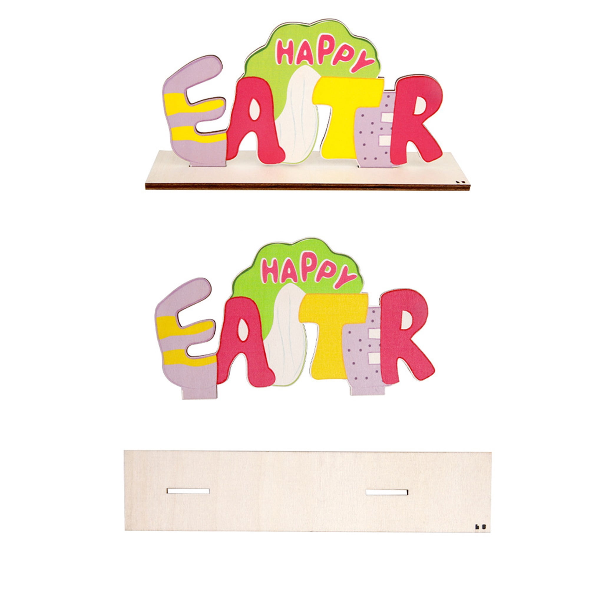 Awevudst Easter Wooden Table Signs Rabbit House Gnome Flower ...