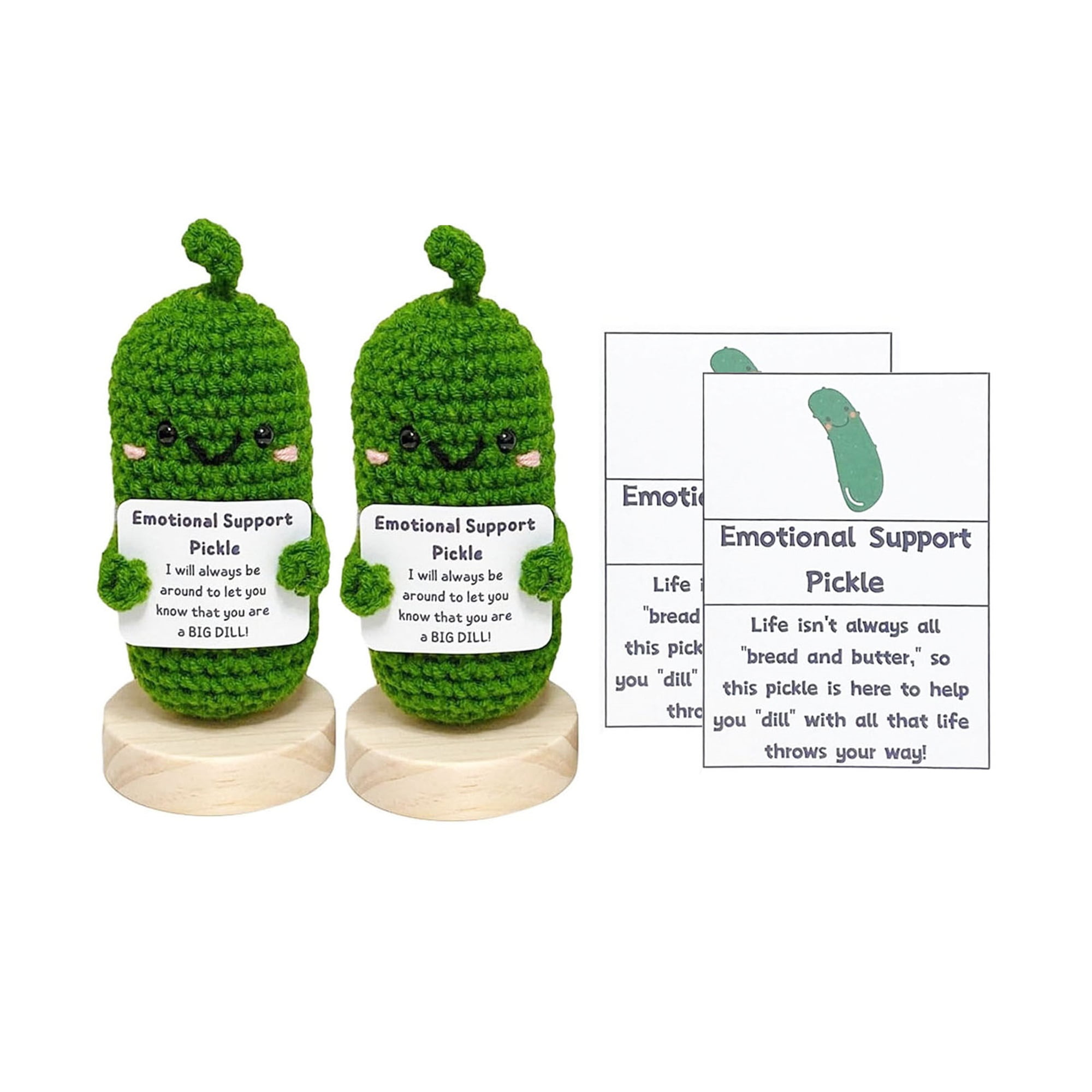 Awevudst Emotional Support Pickle Crochet, Handmade Crochet Cucumber ...