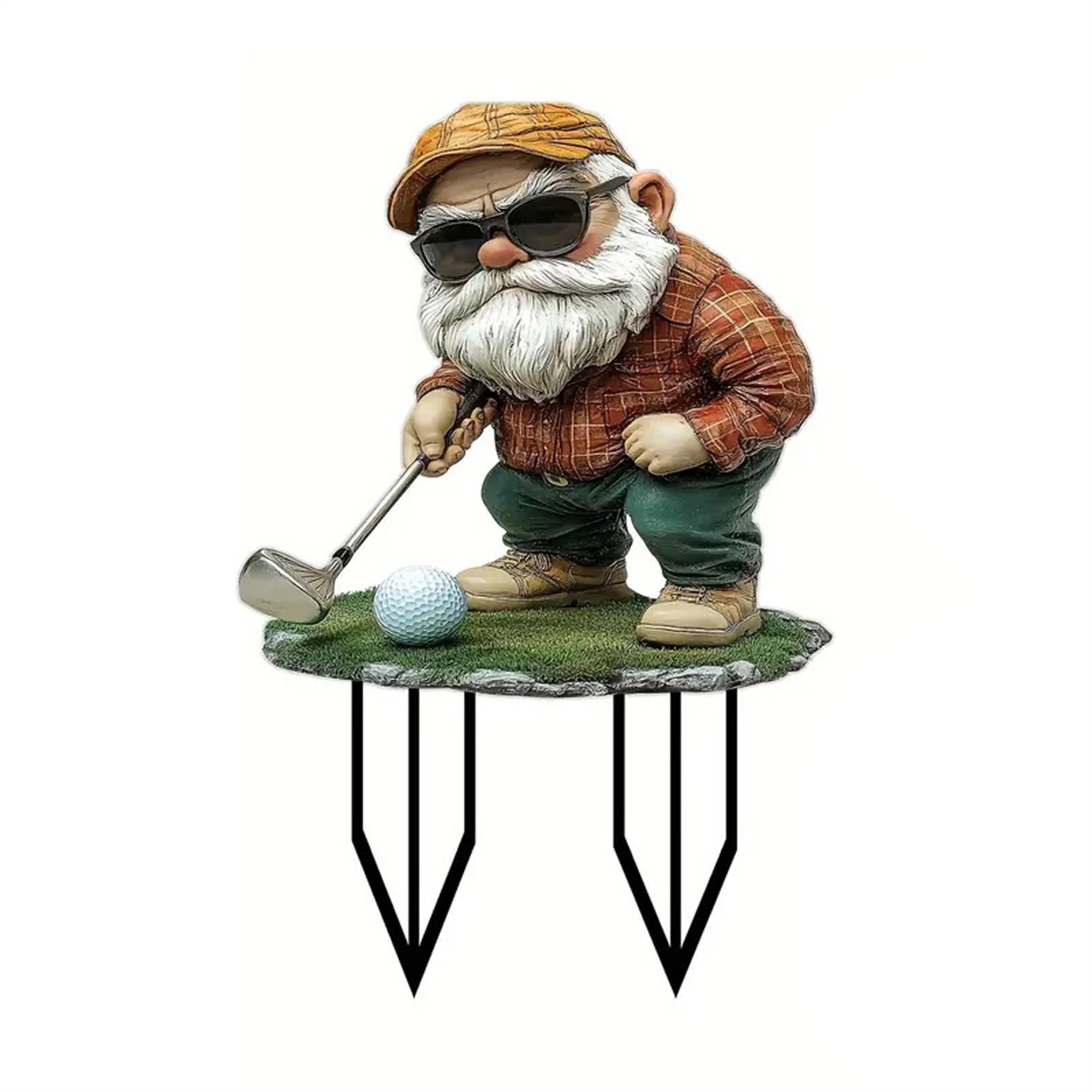 Awevudst Golf Gnome Garden Stakes Waterproof Yard Signs Plant Pot ...