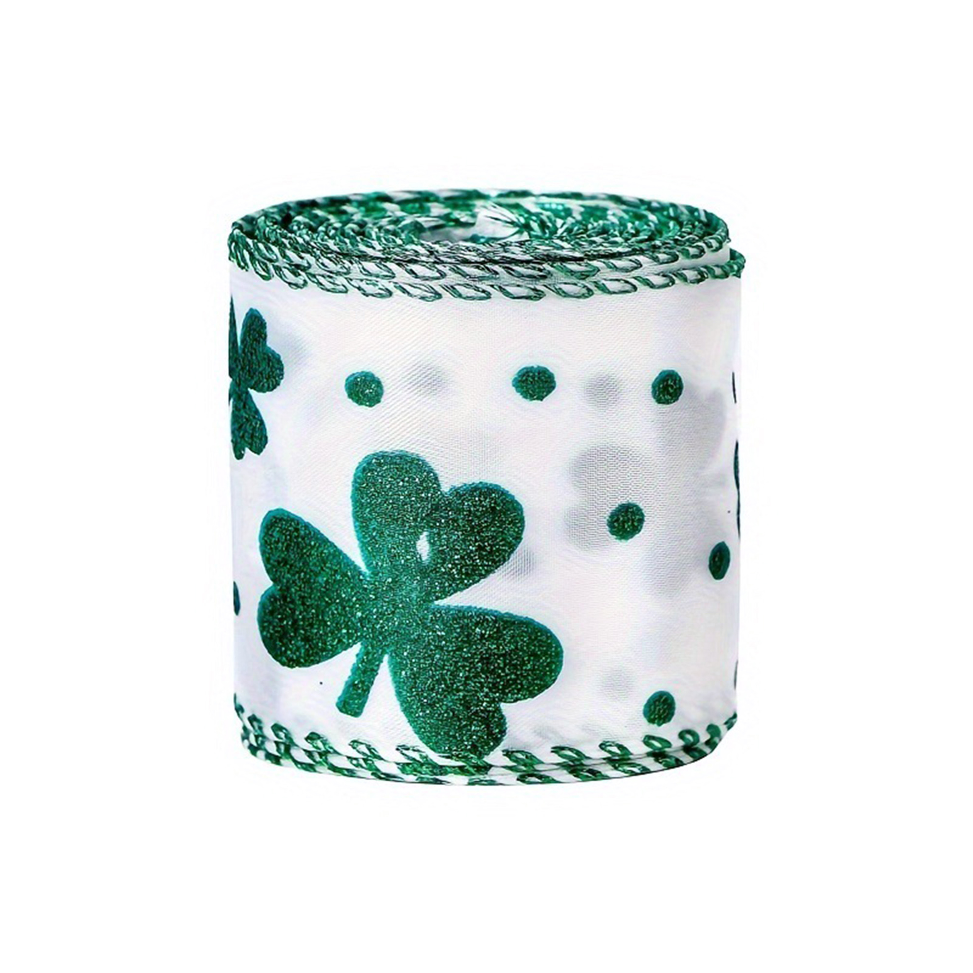 Awevudst Irish Ribbon for Present Classic Green Shamrock Wrapping ...