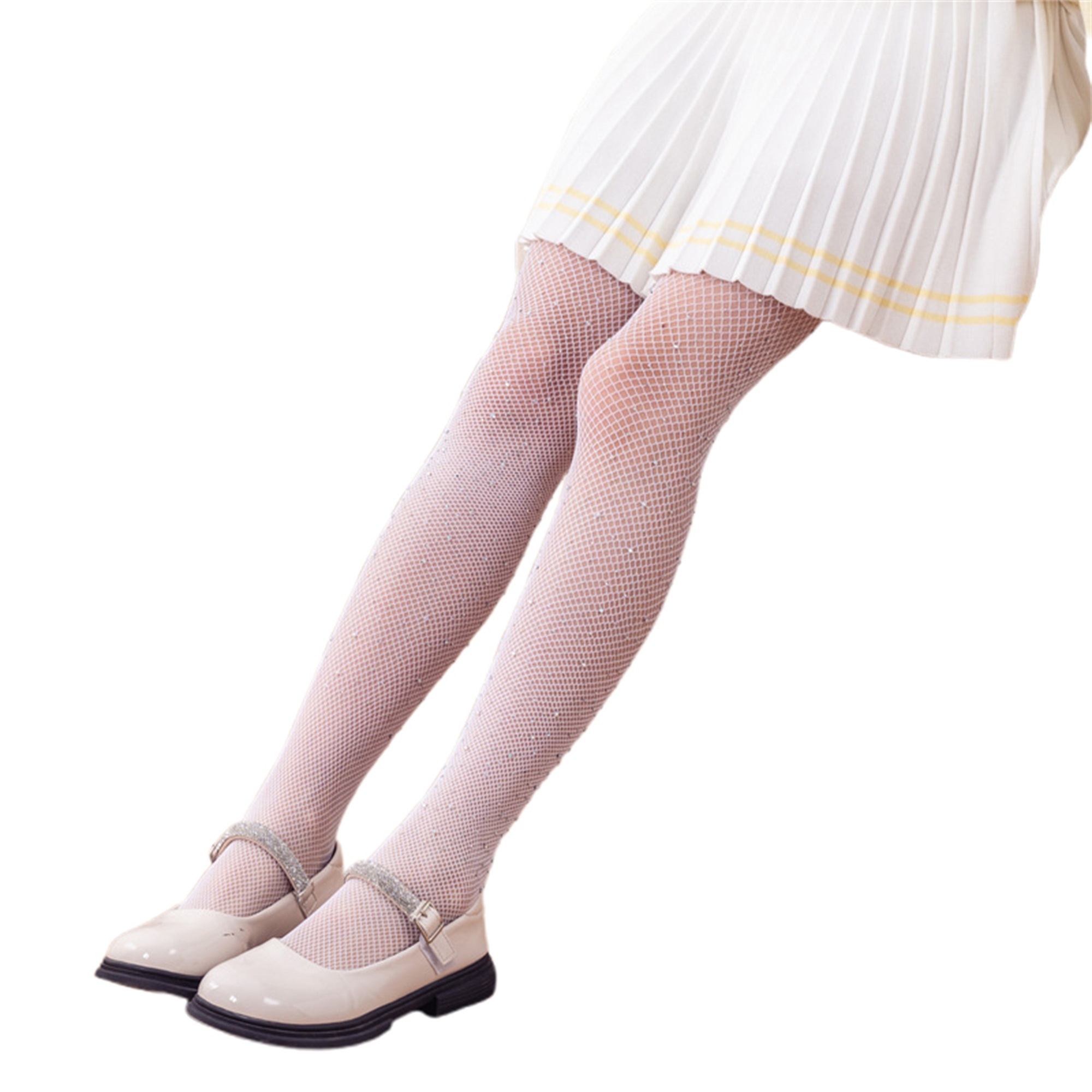 Awevudst Kids Girls Pantyhose, Elastic Waist Hot Fix Drills Fishnet ...